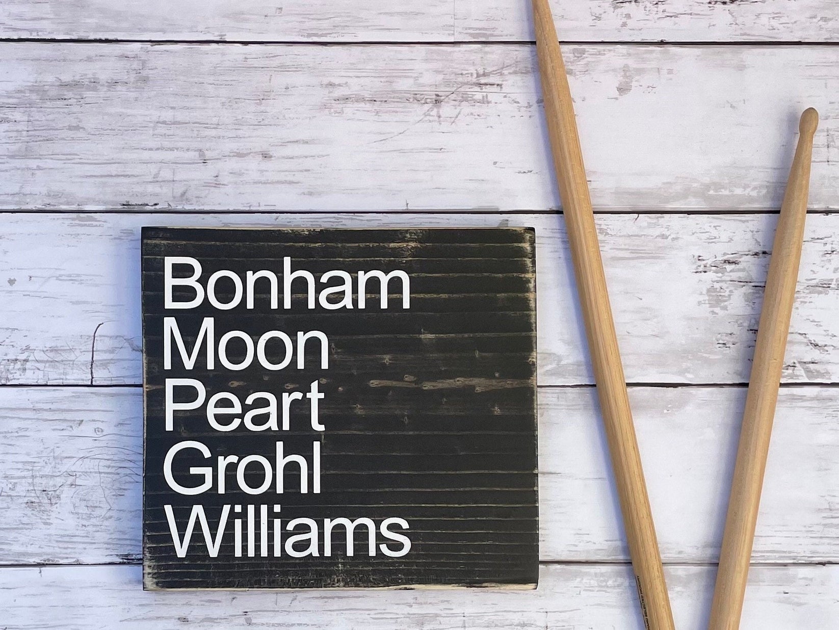 Personalized Drummer Natural Wood Sign | Three Sisters Studio